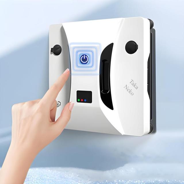 窓拭きロボット 自動ガラス掃除機 窓掃除ロボット 双方向自動スプレー 超薄型ボディ 強力吸引 落下防止 窓ガラス掃除 高層窓天井用 リモコン付き