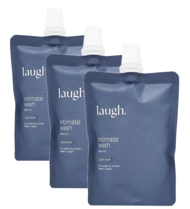 ３袋詰め替え用 リニューアル版　laugh.　ラフドット　インティメイトウォッシュ デリケートゾーン ピュアムスク 100ml ブルー