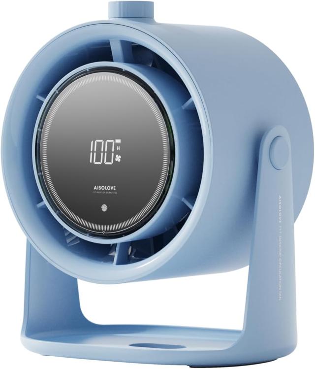 卓上扇風機【2025年夏新モデル】静音 小型 ミニ サーキュレーター 100無段階風量調節 LEDディスプレイ 10000mAh大容量 パワフル送風 180°角度調節可能 卓上＆壁掛け2way 空気循環 デスクファン USB充電式扇風機 長時間 熱中症対策 屋外/オフィス/家/学校/車/キッチンに適用