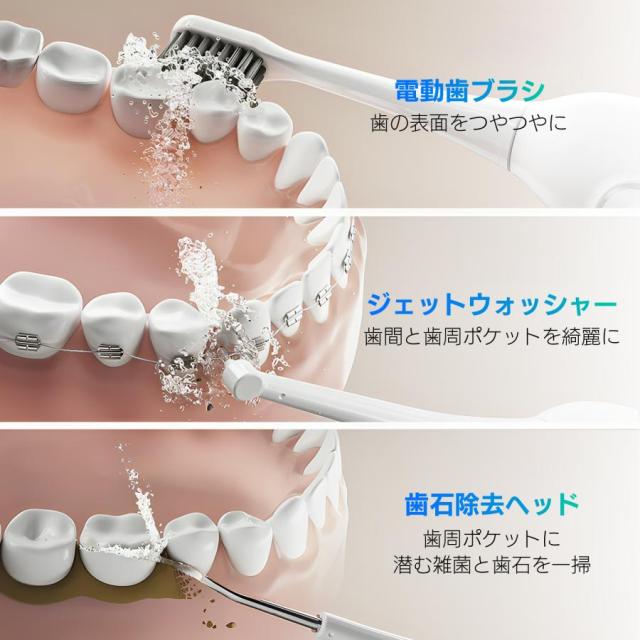 電動歯ブラシ 音波歯ブラシ 替えブラシ4本セット IPX7 防水 本体 充電