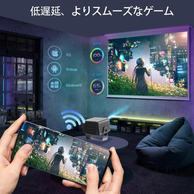プロジェクター 小型 本体 家庭用 4K対応 1080P WIFI6 Bluetooth5.2