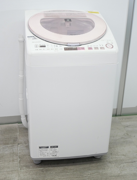 シャープ製/2017年式/8kg/洗濯乾燥機/ES-TX8A-P