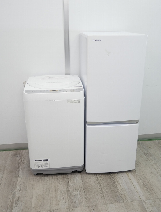 東芝製,シャープ製/20年,19年式/153L,6kg/中古家電2点セット