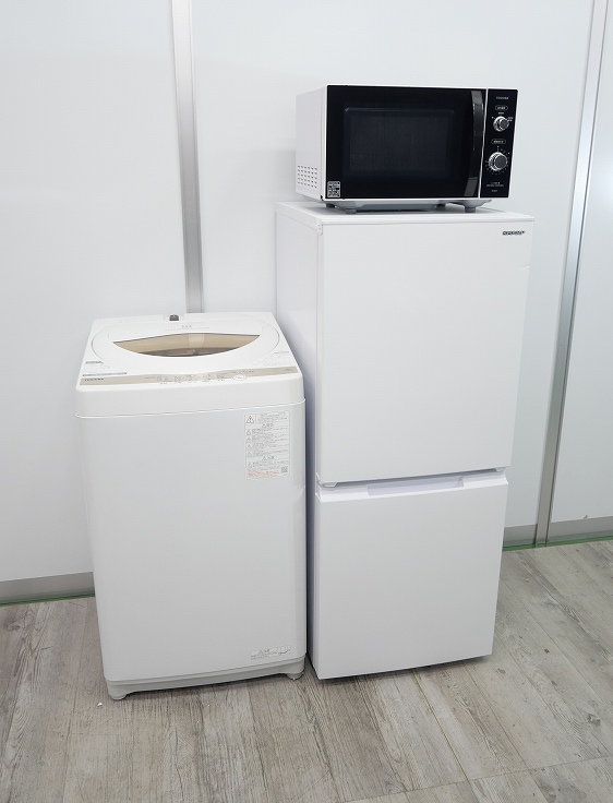 シャープ製,東芝製/22年,22年式/152L,5.0kg/中古家電3点セット