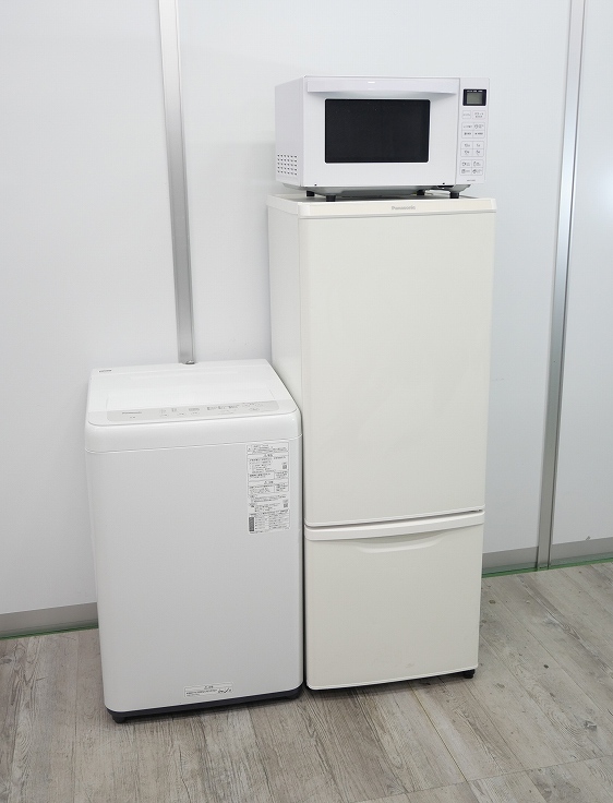 Panasonic製/20年,22年式/168L,5.0kg/中古家電3点セット