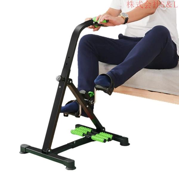 エアロバイクコンパクト、エアロバイクリハビリ高齢者、抵抗を調整できます静音ダイエット器具フィットネスバイクS＆Lトレーニングスピンバイク足の筋肉を