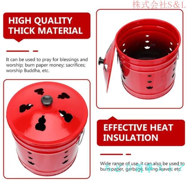 焼却炉 焼却器 家庭用 無煙、蓋とハンドル付き小型焼却炉火災ビン