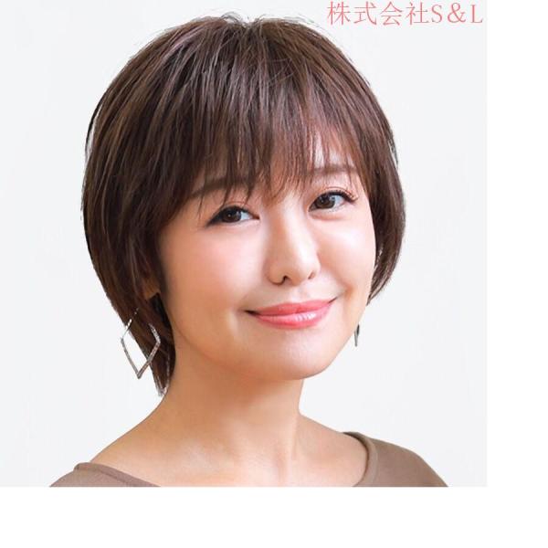 ウイッグ 自然な人毛100%フルウィッグ ウィッグにみえる帽子 ミディアムショート 株式会社S＆L ウイッグ帽子 レディース