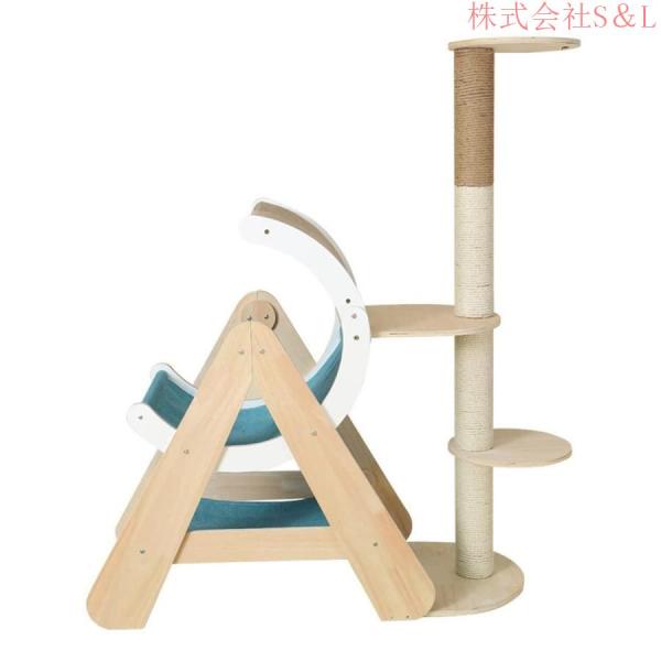 キャットタワー 据え置き 猫タワー スリム 大型猫 子猫 多頭飼い 段差あり 登り降りしやすい 株式会社S＆L 運動不足解消 省スペース 転倒防止 安定性 爪とぎ柱