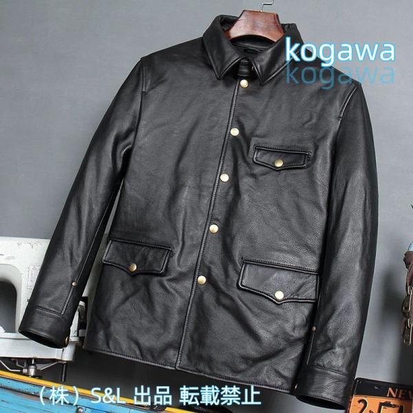 特売！保証 カウハイド 復刻50's ドライビングコート レザージャケット ブラック サイズ選択可株式会社S＆L カーコート ブレーキマン 牛革