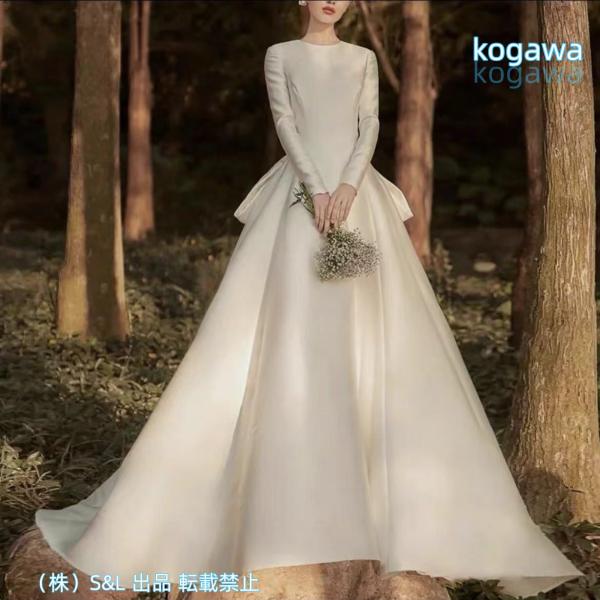 新品ウェディングドレス ウエディングドレス白 パーティー 可愛い 花嫁ロングドレス 結婚式 トレーンライン S＆L 二次会 フォームドレス お呼ばれ 挙式hs6797
