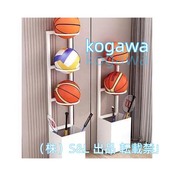 スケットボール収納ラック 両面バスケットボール収納ラック 金属製スポーツ用品収納ラック、多層スチールポータブルバスケットボールサッカーボールオーガナイザ