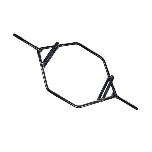 ヘックスバー スクワッ六角バーベルバー S＆L 中空リングバー 直径2.5cm ステンレス鋼+クロムメッキ表面デザイン ジム屋内エクササイズフィットネス機器 - 黒