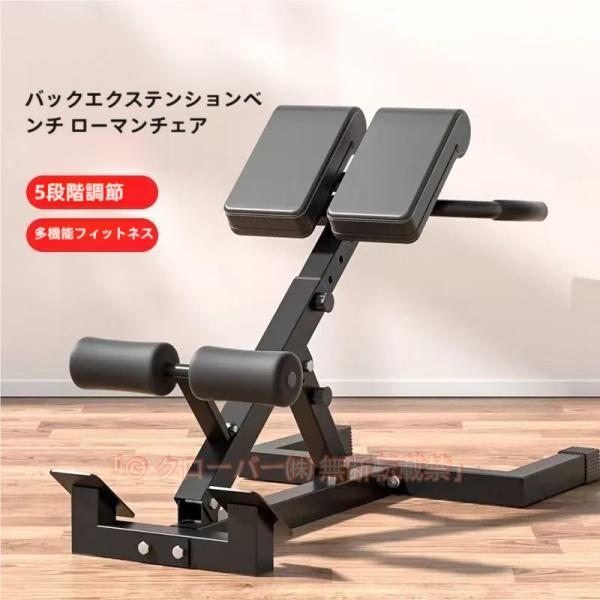ローマンチェア 過伸展ベンチ バックエクステンション 腹部バックエクステンションベンチ ホームクランチジムチェア 5段階の高さ調整 折りたたみ式 耐荷重150kg