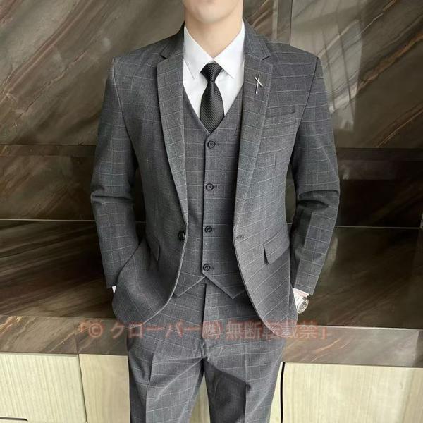 3点セットビジネススーツ メンズスーツ フォーマルスーツ 秋冬 大きいサイズ 洗える カジュアルスーツ 卒業式 卒園式 入学式 3ピース スリム 通勤