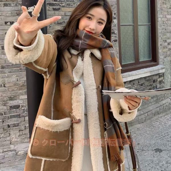 ロングムートンコート レディース 冬 ボアコート 裏ボア 膝丈 ロング丈 ムートン アウター ロングコート フェイクムートン 厚手