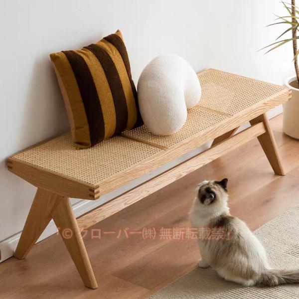 ダイニングベンチ エンドベンチ ラタンベンチ 3人掛け 玄関ベンチ ガーデンベンチ 木製ベンチ 長椅子 ラタンベンチ ラタン 新生活応援 オーク 組立簡単 無垢材?