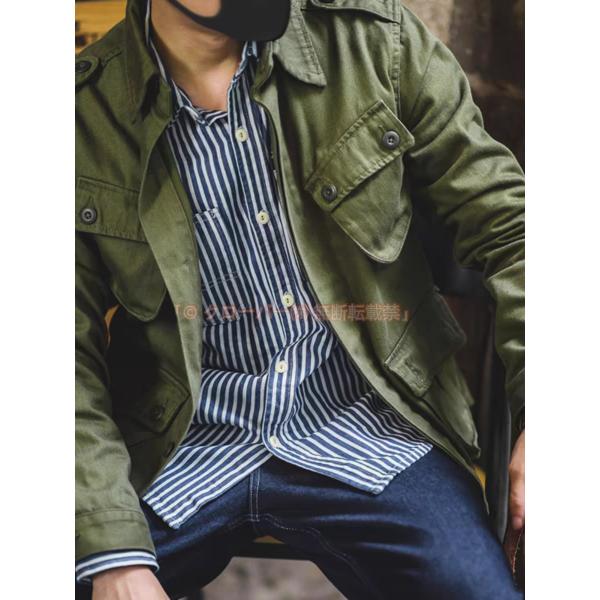 ミリタリージャケット メンズ M-65 ストレッチ ツイル ミリタリー フィールドジャケット ハイネック スタンドカラー