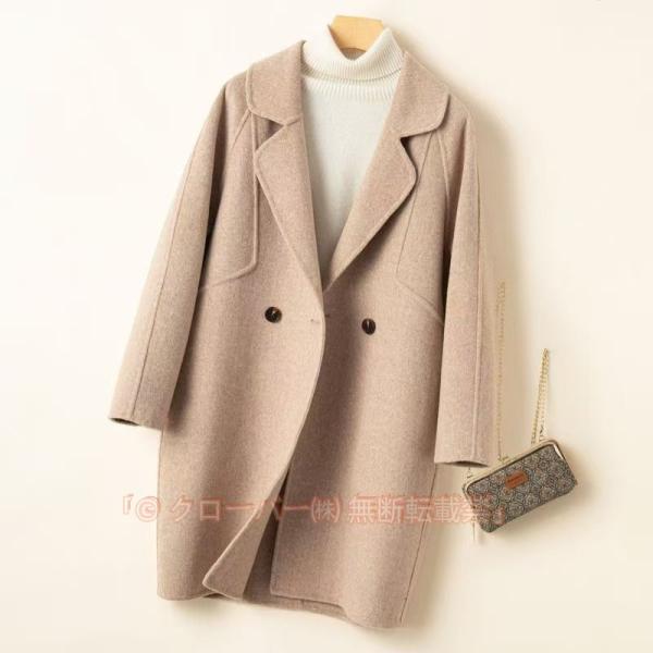 チェスターコート レディース ウールコート ミドル丈 テーラードコート 無地 ビッグ コート 秋 冬 アウター きれいめ 黒 カジュアル ゆったり 体型カバー 上着