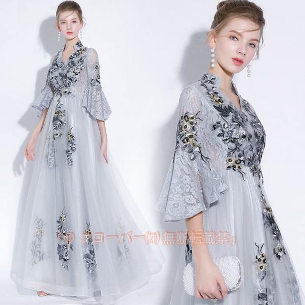 ロングドレス 演奏会 袖付き 大きいサイズ 結婚式 ロングドレス ジュニア ピアノ発表会 ドレス 大人 ピアノ 発表会 パーティードレス スレンダーライン お呼ばれ