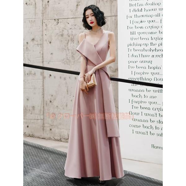 カラードレス ファスナー ピンク グリーン ブラック パーティードレス フォーマル ロングドレス 結婚式 二次会 披露宴 発表会 演奏会 袖なし スレンダードレス