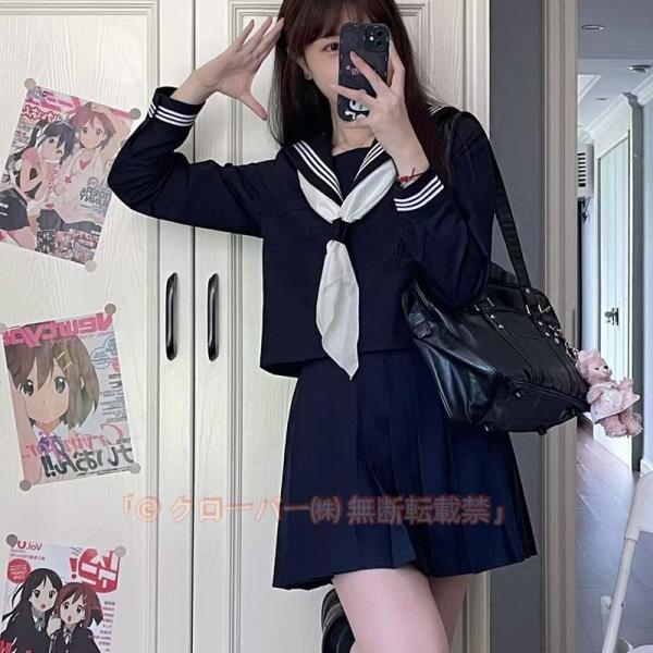 大きいサイズ セーラー服 長袖 上下セット ぽっちゃり JK制服 女子高校生 可愛い 学園祭 制服 学生服 コスプレ レディース イベント女子 仮装 コスチューム衣装