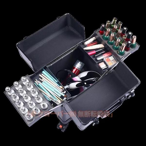 プロ用 メイクボックス キャスター付き 大容量 持ち運び 出張 多機能 メイクキャリーケース メイク収納 美容師 メイク道具 収納 化粧ボックス