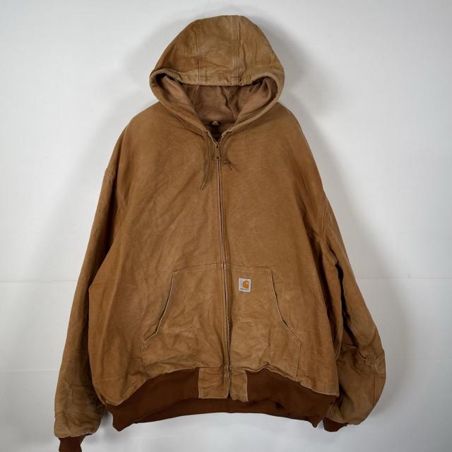 古着 カーハート Carhartt USA製 ダック アクティブジャケット 　USA製 パーカー オーバーサイズ 4XL  ベージュ メンズ
