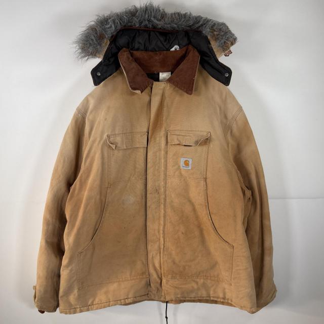 古着 90s/90年代 カーハート Carhartt ダック ワークジャケット トラディショナルジャケット 裏地キルティング  ブラウン メンズ