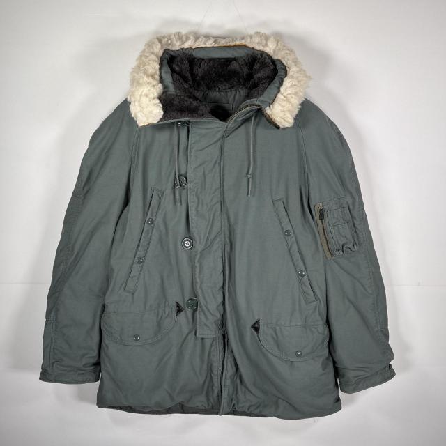 古着 ミリタリージャケット Nー3B  カーキ系 メンズ
