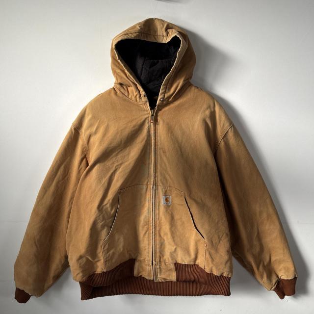 古着 90s/90年代 カーハート Carhartt ダック アクティブジャケット キルティングライナー XXL  ブラウン系 メンズ