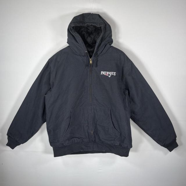 古着 NFL  ダック ワークジャケット ニューイングランド ペイトリオッツ キルティングライナー XXL  ネイビー メンズ
