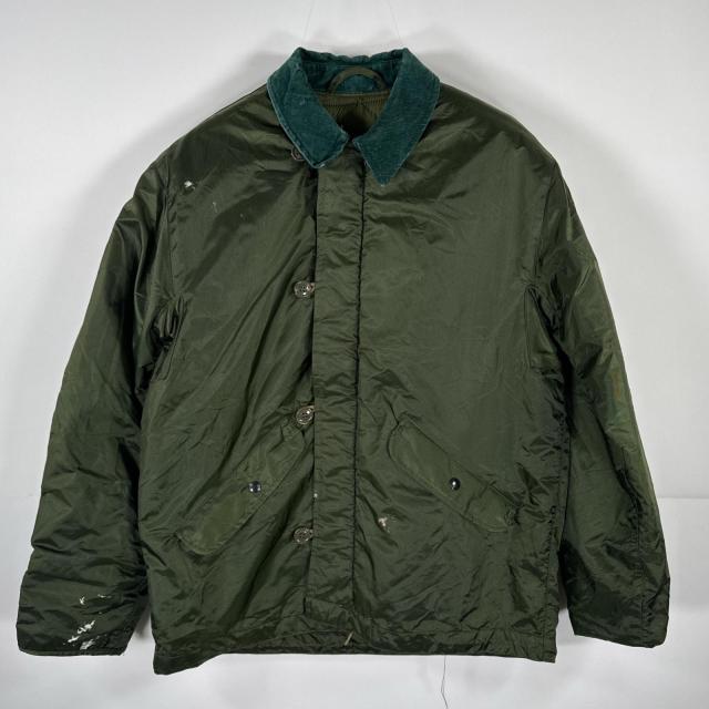 古着 80s/80年代 ヴィンテージ ミリタリージャケット A-1 デッキジャケット SCOVILL Zipper ナイロン M  オリーブグリーン メンズ