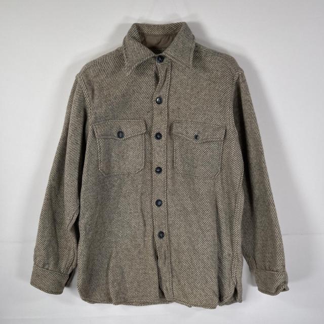 古着 60s/60年代 ヴィンテージ エルエルビーン L.L.Bean ウールシャツジャケット CPO 筆記体タグ M  ベージュ メンズ