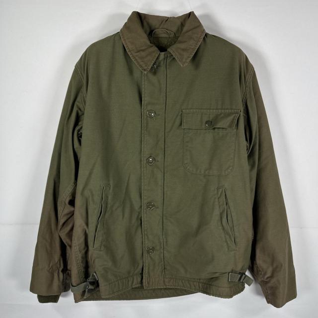古着 ヴィンテージ ミリタリージャケット A-2 デッキジャケット 米軍 実物  オリーブグリーン メンズ