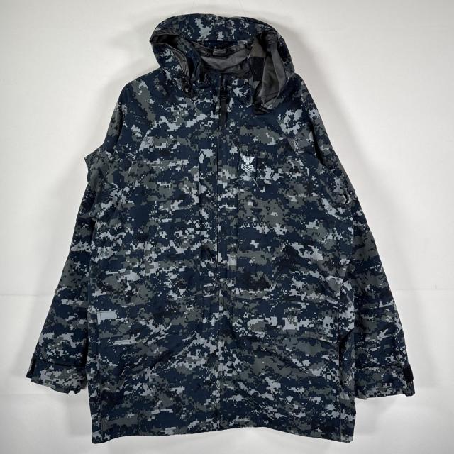 古着 ミリタリージャケット ECWCS GORE-TEX デジカモ ゴアテックスパーカー 米軍 実物 ナイロンジャケット large long  ネイビー メンズ