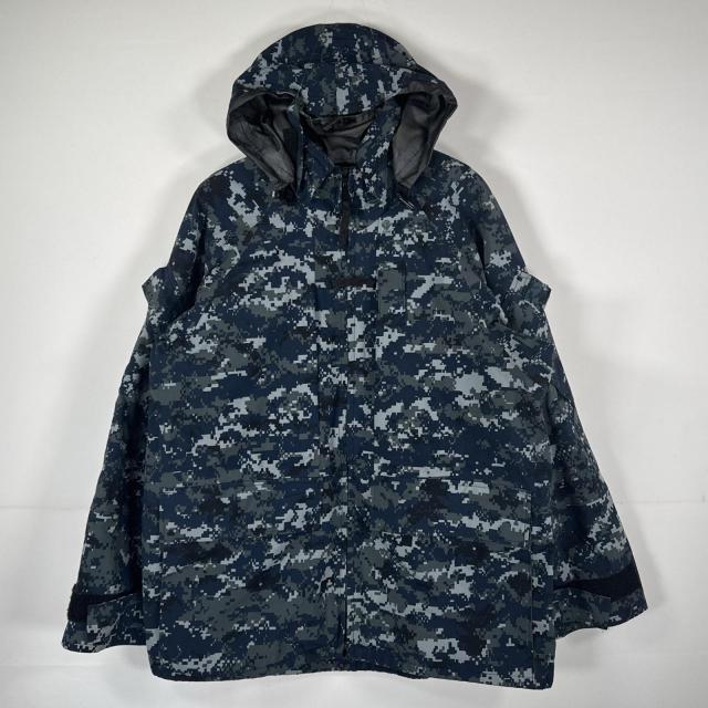 古着 ミリタリージャケット ECWCS GORE-TEX デジカモ ブルー ゴアテックスパーカー 米軍 実物 カモフラ medium short  ネイビー メンズ