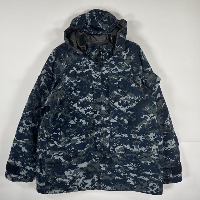 古着 ミリタリージャケット ECWCS GORE-TEX デジカモ ブルー 米軍 実物 ゴアテックスパーカー 迷彩 medium  Xshort  ネイビー メンズ