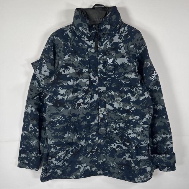 USA古着 ミリタリージャケット ECWCS GORE-TEX デジカモ ゴアテックスパーカー 米軍 実物 ワッペン カモフラ  small  Xshort ネイビー