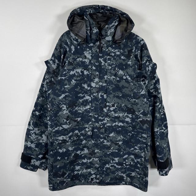 古着 ミリタリージャケット ECWCS GORE-TEX デジカモ ゴアテックスパーカー 迷彩 カモフラ 米軍 実物  small long  ネイビー メンズ