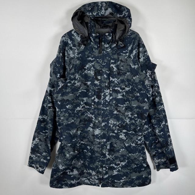 古着 ミリタリージャケット ECWCS GORE-TEX デジカモ 米軍 実物 カモフラ ゴアテックスパーカー 迷彩 medium  Xlong  ネイビー メンズ