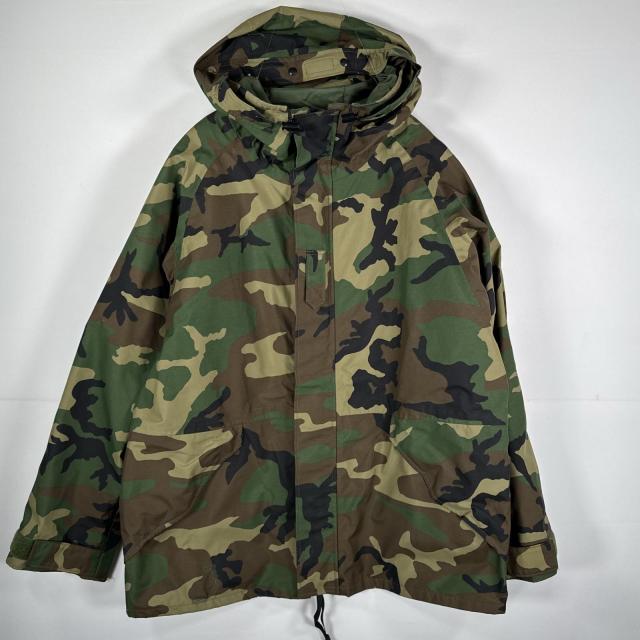 古着 ミリタリージャケット ECWCS GORE-TEX ウッドランドカモ ゴアテックスパーカー 米軍 実物 大きいサイズ 迷彩 Xlarge long