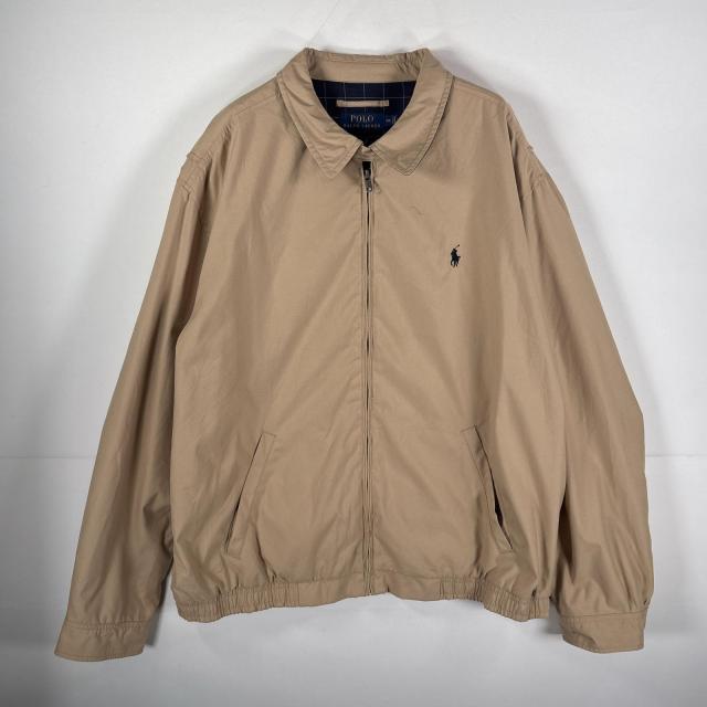 古着 00’s/00年代 ポロ・ラルフローレン POLO RALPH LAUREN スウィングトップジャケット 裏地チェック XXL  ベージュ メンズ