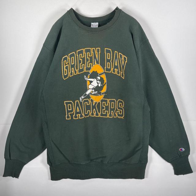 古着 90s/90年代 チャンピオン Champion USA製 スウェット リバースウィーブ NFL パッカーズ コピーライト XXーLarge  グリーン メンズ