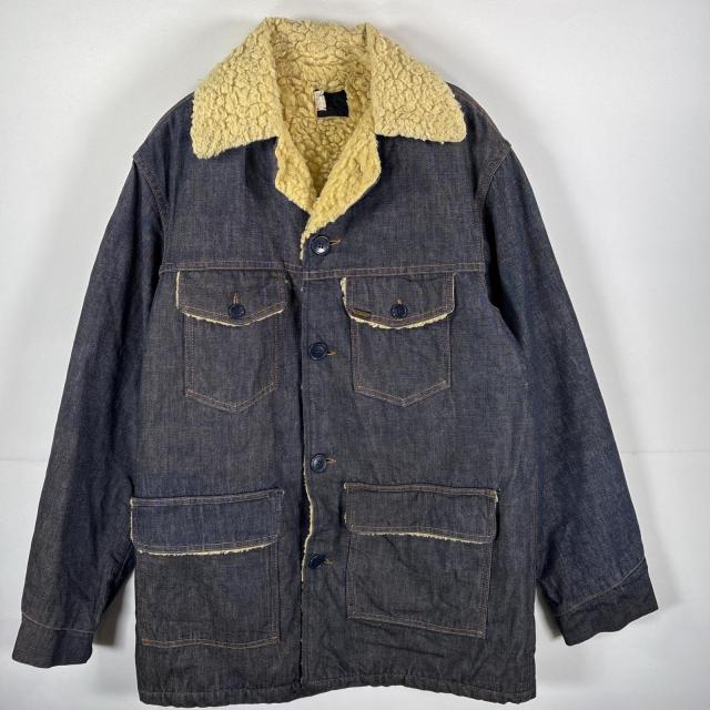 古着 60s〜70s/60年代〜70年代 ローバックス ROEBUCKS デニムジャケット ランチコート ボアライナー 40ーT インディゴブルー メンズ