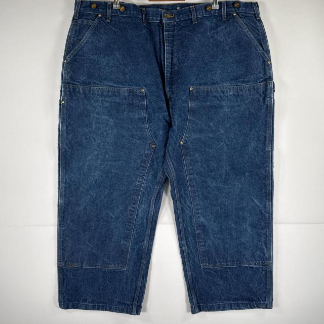 古着 カーハート Carhartt デニムパンツ ペインターパンツ 作業着 大きいサイズ ジーパン USA製 ダブルニー インディゴ ブルー w50 L30