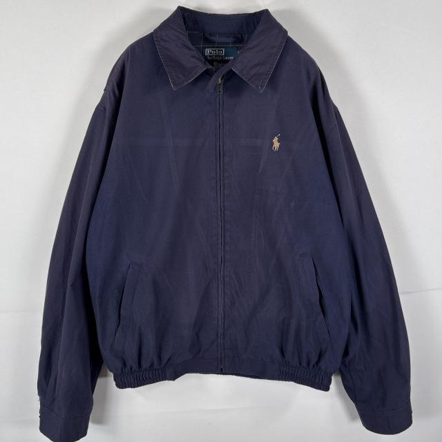 古着 90s/90年代 ポロバイラルフローレン Polo by Ralph Lauren スウィングトップジャケット ワンポイントロゴ M  ネイビー メンズ