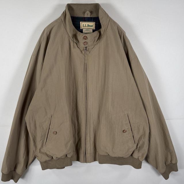 古着 80s/80年代 ヴィンテージ エルエルビーン L.L.Bean スイングトップ ハリントンジャケット 裏地チェック L  ベージュ メンズ