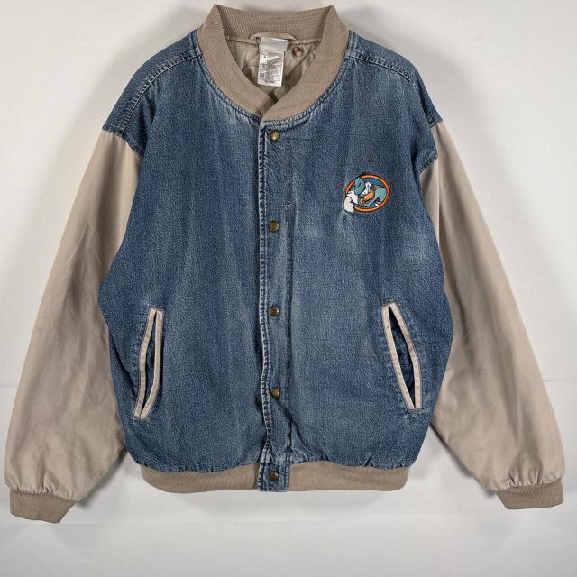 古着 90s/90年代 ディズニーダイレクト Disney Direct デニムスタジャン ドナルドダック アワードジャケット M インディゴブルー メンズ