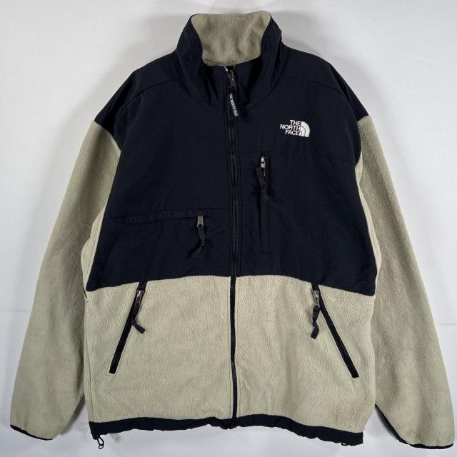 古着 90s/90年代 ザ・ノースフェイス THE NORTH FACE フリースジャケット デナリ ワンポイント ポーラテック L ベージュ ブラック メンズ